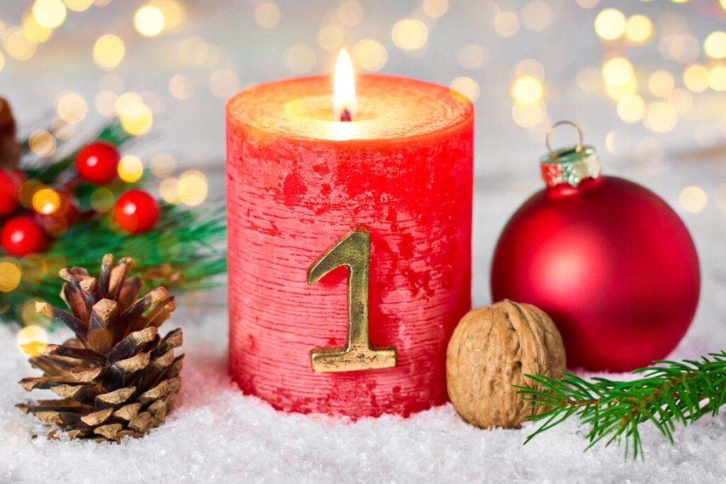 1 Advent - Adventskerze zum ersten Advent • Advent Bilder