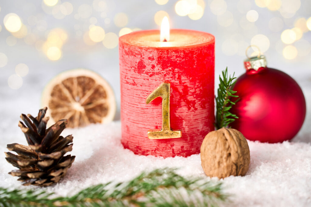 1 Advent - Bild mit Adventskerze • Advent Bilder